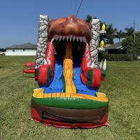 China Party Rentals Must-Have Customize Accepted Jurassic Dinosaur Theme Commercial PVC Inflatable Bounce House with Slide for sale