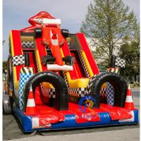 China Outdoor Commercial Grade Children Inflatable Bounce Slide with Cool Red Car Design for sale