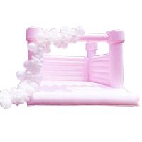 China Logo Custom Logo Printed White Inflatable Bouncer for Party Moonwalk Bouncy Castle for sale
