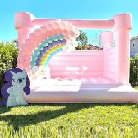 China Custom Size White Moonwalk Inflatable Bouncers for PVC Bouncy Castle in Pastel Color for sale