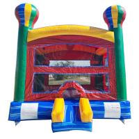 China CE/EN71/EN14960 Certified Inflatable Rainbow Hot Air Balloon Bounce House Castle for Kids for sale