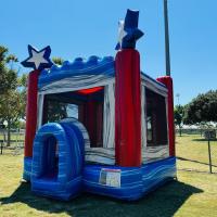 China Customer Logo PVC Toddler Bed Blue Star Inflatable Bounce House Jumping Castle for Rent for sale