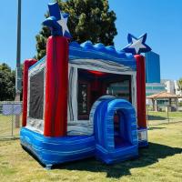China Customer Logo PVC Toddler Bed Blue Star Inflatable Bounce House Jumping Castle for Rent for sale