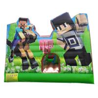 China CE EN14960 Certified Inflatable Combo Castle Slide for Party Rentals Minecraft Theme for sale
