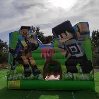 China CE EN14960 Certified Inflatable Combo Castle Slide for Party Rentals Minecraft Theme for sale