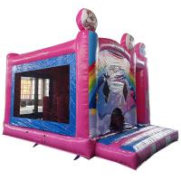 China Kids Inflatable Toys Bouncing Castle Party Jumping Rainbow Unicorn Theme with Dry Slide for sale