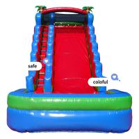 China Family Fun Guaranteed Backyard Inflatable Water Slide with Water Pool and Wide Slide for sale