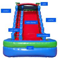 China Family Fun Guaranteed Backyard Inflatable Water Slide with Water Pool and Wide Slide for sale