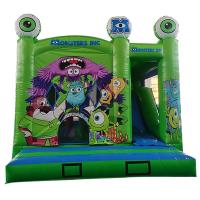 China PORTABLE 18ft Monsters Inc. Inflatable Bounce House with Dry Slide and Small Obstacles for sale