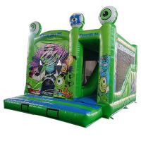 China PORTABLE 18ft Monsters Inc. Inflatable Bounce House with Dry Slide and Small Obstacles for sale