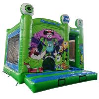China PORTABLE 18ft Monsters Inc. Inflatable Bounce House with Dry Slide and Small Obstacles for sale
