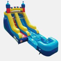 China Water Pool Castle Style Inflatable Bouncy Fancy Long Water Slide for Kids and Adults for sale