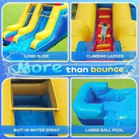 China Water Pool Castle Style Inflatable Bouncy Fancy Long Water Slide for Kids and Adults for sale
