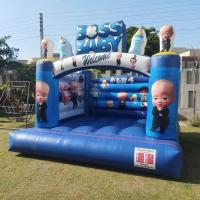 China Blower Boss Baby Theme Inflatable Jumping Castle Bouncer Cute Blue Cartoon Trampoline for sale