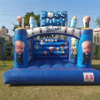 China Blower Boss Baby Theme Inflatable Jumping Castle Bouncer Cute Blue Cartoon Trampoline for sale