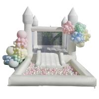 China Customized Toddler Bed White Castle Bouncy Pastel Inflatable Jumping Castle with Blower for sale