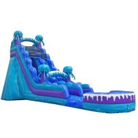 China Commercial Grade 36ft Inflatable Water Slide with Water Pool Ocean Jellyfish Pattern for sale