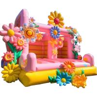 China PORTABLE Attractive Wedding Inflatable Trampolines 2024 Castle with Decorative Flowers for sale