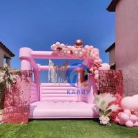 China PORTABLE Attractive Wedding Inflatable Trampolines 2024 Castle with Decorative Flowers for sale