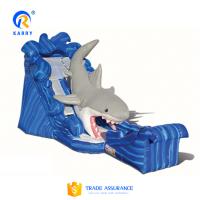 China Gray Little Whale Inflatable Water Slide with Blue Ocean Water Pool and Blower Included for sale