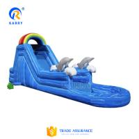 China Gray Little Whale Inflatable Water Slide with Blue Ocean Water Pool and Blower Included for sale