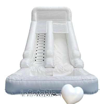 China Indoor Commercial Rental Inflatable Water Slide with Pool in Summer Pure Color Fun for sale