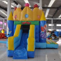 China Princess Birthday Party Inflatable Castle with Slide and 0.55mm Plato PVC Tarpaulin for sale
