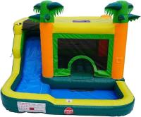 China Tropical PVC Inflatable Water Bounce House Pool Water Slide Max Capacity 100-500kg for sale