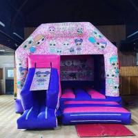 China 14 Years up Customized Mini Inflatable Trampoline Castle with Slide Custom Color for sale