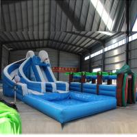 China Park Polar Bear Series Inflatable Water Slide with Swimming Pool Made of Oxford Cloth for sale