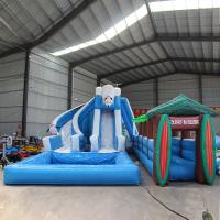 China Park Polar Bear Series Inflatable Water Slide with Swimming Pool Made of Oxford Cloth for sale