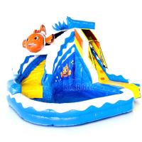 China Park Polar Bear Series Inflatable Water Slide with Swimming Pool Made of Oxford Cloth for sale