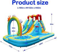 China Rainbow Water Curtain and Rock Climbing Inflatable Water Double Slides Park Game for Kids for sale