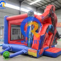 China Spiderman Castle Slide Combo with Swimming Pool in Commercial Inflatable Amusement Park for sale