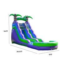 China 25FT Inflatable Water Slide with Water Pool and Palm Tree Pattern Large Bounce House for sale