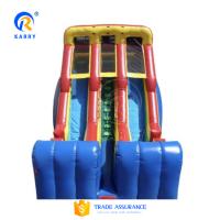 China 25FT Inflatable Water Slide with Water Pool and Palm Tree Pattern Large Bounce House for sale