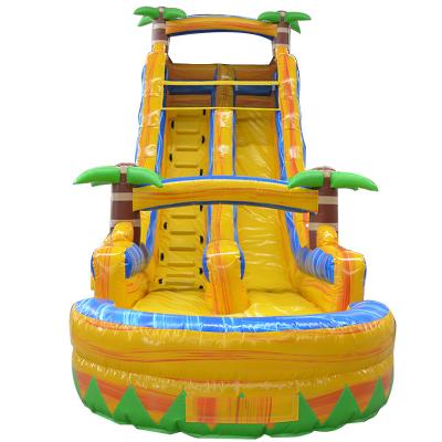 China Indoor and Outdoor Fun Colorful Palm Tree Inflatable Water Slides for Kids Ages 8-13 for sale