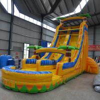China Indoor and Outdoor Fun Colorful Palm Tree Inflatable Water Slides for Kids Ages 8-13 for sale