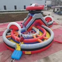 China Team Competitive Inflatable Obstacle Course Track with Slide and Repair Kits Included for sale