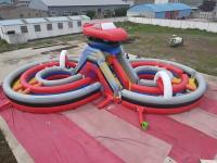 China Team Competitive Inflatable Obstacle Course Track with Slide and Repair Kits Included for sale