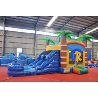 China 8x4m Customized Inflatable Coconut Palm Tree Bounce House with Slide and Pool Combo for sale