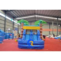 China 8x4m Customized Inflatable Coconut Palm Tree Bounce House with Slide and Pool Combo for sale
