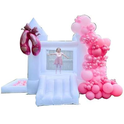China Home or Business White Inflatable Castle Jumping Trampoline with Customizable Options for sale