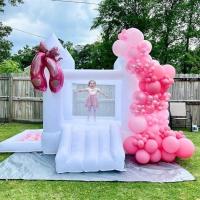 China Home or Business White Inflatable Castle Jumping Trampoline with Customizable Options for sale
