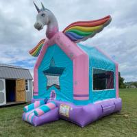 China Customized Color Unicorn Bouncy Castle Inflatable Bounce House for Kids' Jumping Games for sale