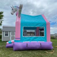 China Customized Color Unicorn Bouncy Castle Inflatable Bounce House for Kids' Jumping Games for sale