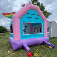China Customized Color Unicorn Bouncy Castle Inflatable Bounce House for Kids' Jumping Games for sale