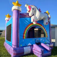 China Customized Color Unicorn Bouncy Castle Inflatable Bounce House for Kids' Jumping Games for sale