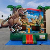 China Air Blower Included Pop Dinosaur Land Inflatable Trampoline for Children and Adults for sale