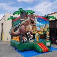 China Air Blower Included Pop Dinosaur Land Inflatable Trampoline for Children and Adults for sale